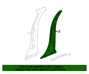 2017-2022 GMC Acadia Passenger Side Center Pillar Inner Panel 84332119 ...