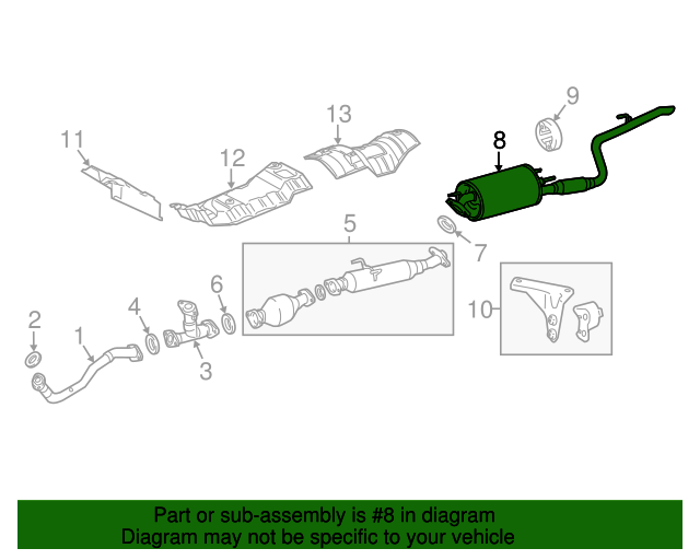17430-0P512 - Muffler & Tail Pipe - 2017-2020 Toyota Sienna | OEM ...