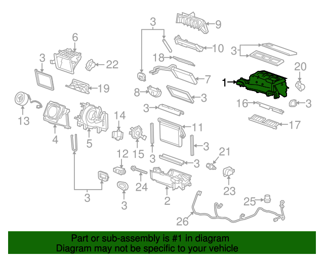 92215223 - Air Conditioning Evaporator Core Upper Case 2010-2015 ...