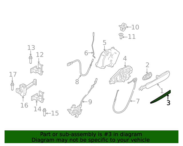 51219491488 - 2017-2020 BMW Handle, Outside Insert (51-21-9-491-488 ...