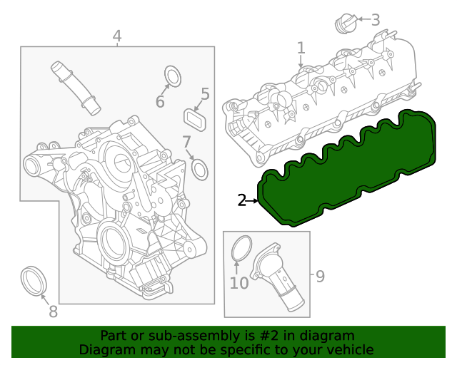 LC3Z-6584-A - Valve Cover Gasket 2020-2024 Ford | Ford Parts Direct