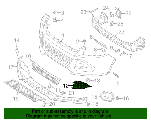 2013-2016 Ford Escape Outer Grille - Passenger Side (RH) CJ5Z-17E810-AA ...