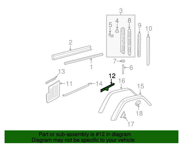 463-880-41-14 - Mud Flap Bracket 2008-2018 Mercedes-Benz ...