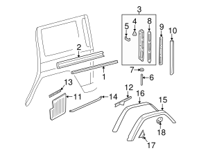 463-698-18-62 - Body Trim Molding 2002-2018 Mercedes-Benz ...