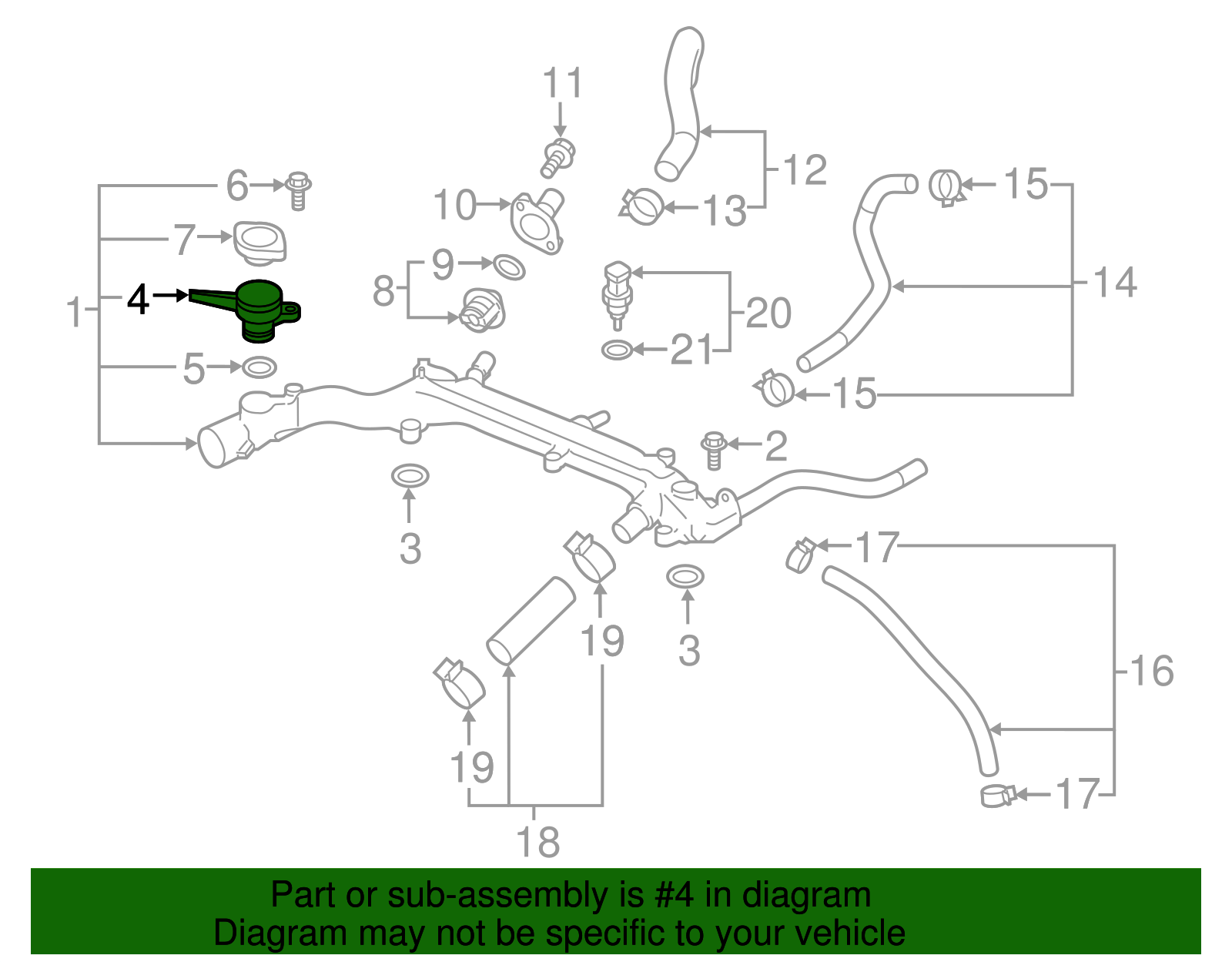 21175AA010 - High-Quality Engine Coolant Filler Neck for 2017-2024 ...