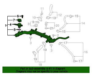 2017-2024 Subaru Water Pipe 14050AB200 | Subaru Parts Store