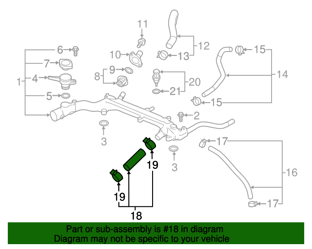 2017-2024 Subaru Upper Hose 45161FL00A | Subaru Parts Exchange