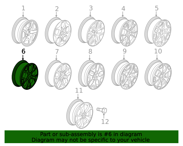 6DR16RXFAA - Wheel Mopar Wholesale Parts