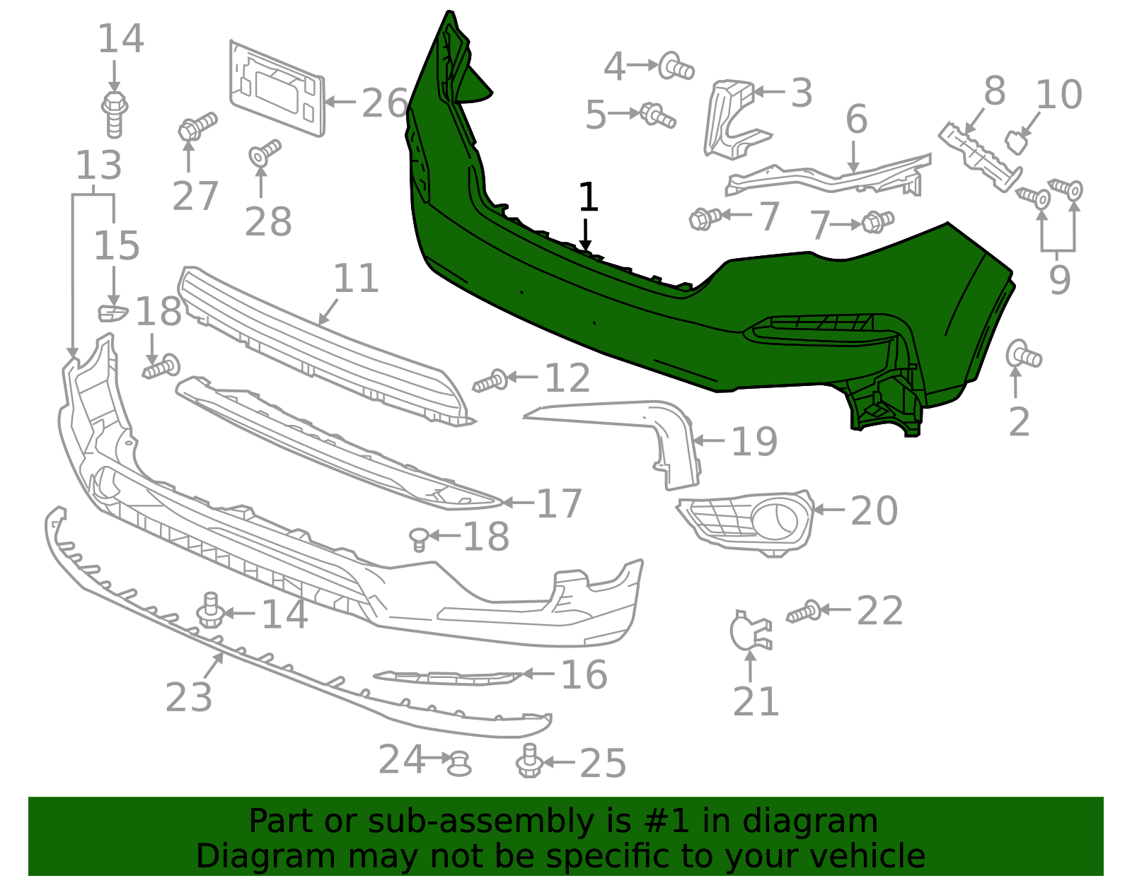 04711-TG7-A50ZZ - Bumper Cover 2019-2022 Honda Pilot | Honda Parts Online