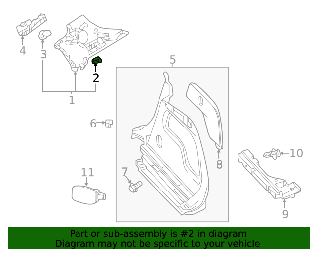 2017-2019 Infiniti QX30 Windshield Pillar Trim Upper Clip 76988-5DA0A ...