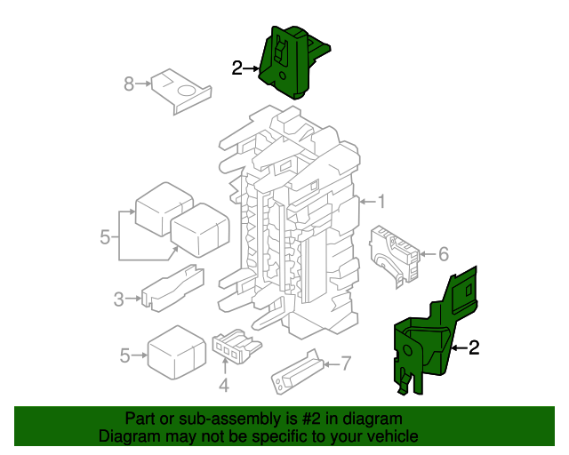 2013-2020 Nissan Leaf Fuse & Relay Box Lower Bracket 24317-3DA0B ...