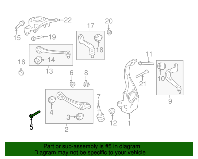 2008-2024 Audi Suspension Control Arm Bolt WHT-001-949 ...