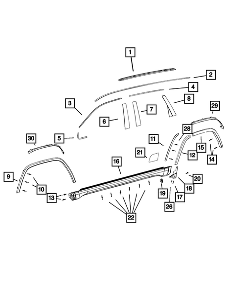 Moldings and Ornamentation for 2015 Jeep Grand Cherokee | Mopar Parts ...