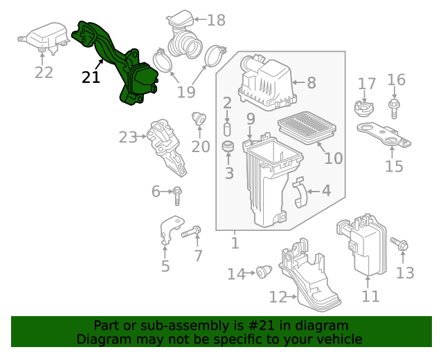 2018-2024 Nissan Air Inlet Tube 16554-5RB1B | Nissan Parts Plus
