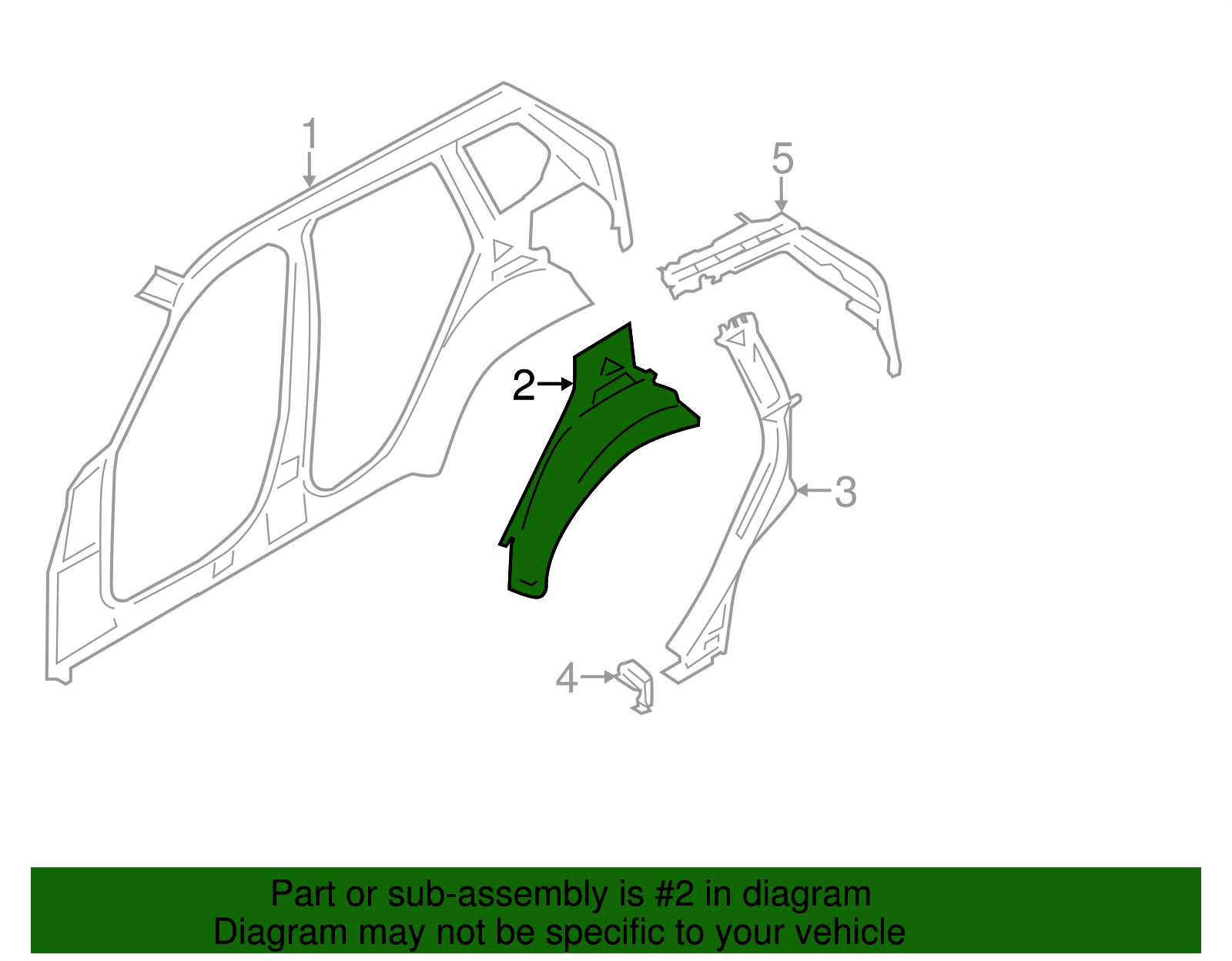 41-00-7-267-316 - Wheelhousing, rear, outer section, right 2011-2017 ...