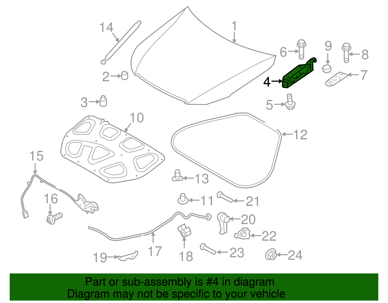 2015-2020 Hyundai Hinge 79110-B1000 | Hyundai Wholesale Direct
