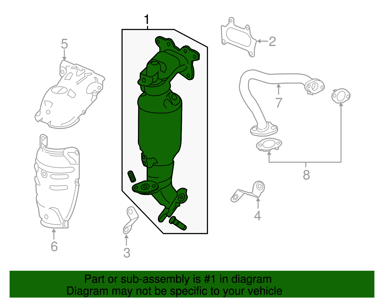 18190-5K0-J00 - Catalytic Converter 2014-2015 Honda Accord | Honda ...
