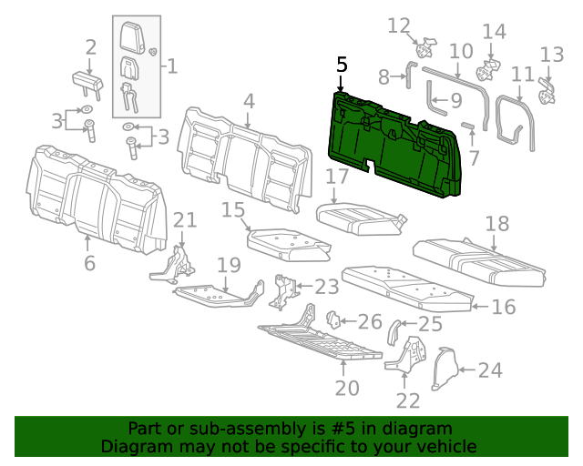 2019-2021 GM Seat Back Pad 84516958 | GMPartsDirect.com