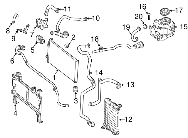 166-501-23-82 - Engine Coolant Hose 2016-2019 Mercedes-Benz ...