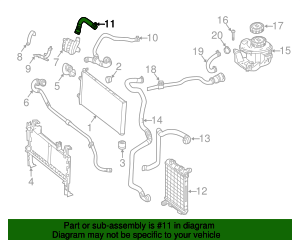 166-501-23-82 - Engine Coolant Hose 2016-2019 Mercedes-Benz ...