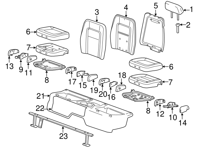 2015-2022 GM Jet Black Rear Compartment Floor Stowage Trim Compartment ...