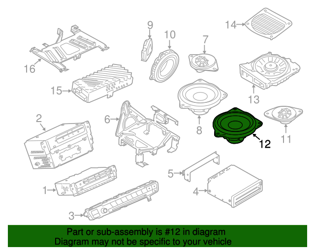 65139368383 - 2011-2023 BMW Inst Panel Speaker (65-13-9-368-383) | BMW ...