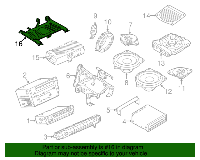 65159235506 - 2012-2020 BMW Amplifier Mount Bracket (65-15-9-235-506 ...