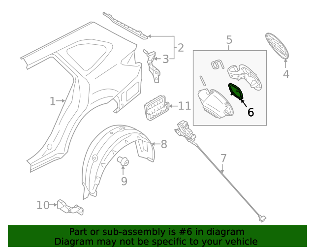 2015-2023 Subaru Fuel Pocket Seal 51467AL07B | Subaru Online Parts