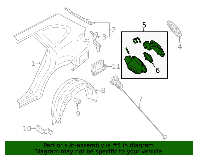 2020-2024 Subaru Outback Fuel Pocket 51478AN01A | Subaru Parts Deals