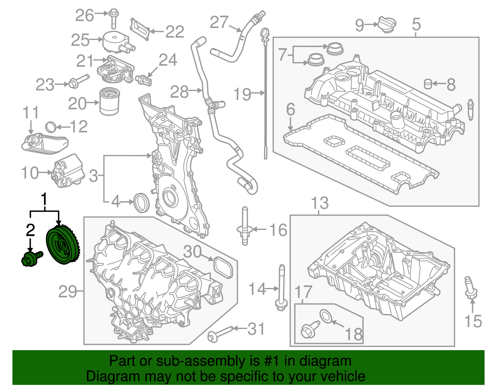 2016-2018 Ford Focus Crankshaft Pulley G1FZ-6312-A | OEM Parts Online