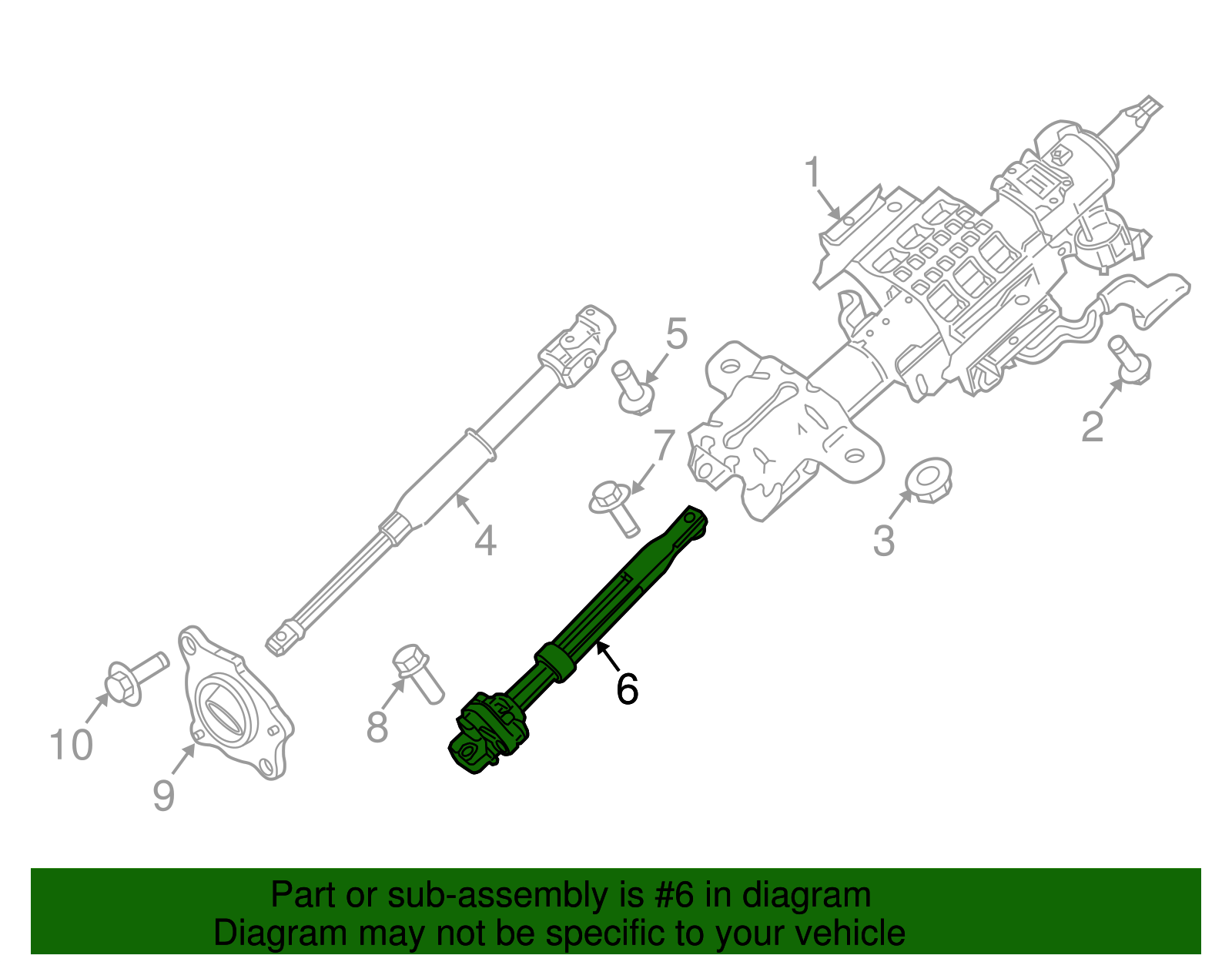 2008-2016 Ford Lower Shaft 9C3Z-3B676-A | OEM Parts Online