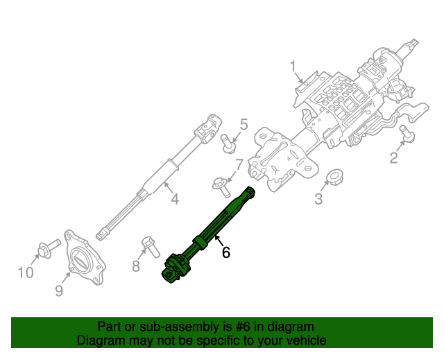 2008-2016 Ford Lower Shaft 9C3Z-3B676-A | OEM Parts Online