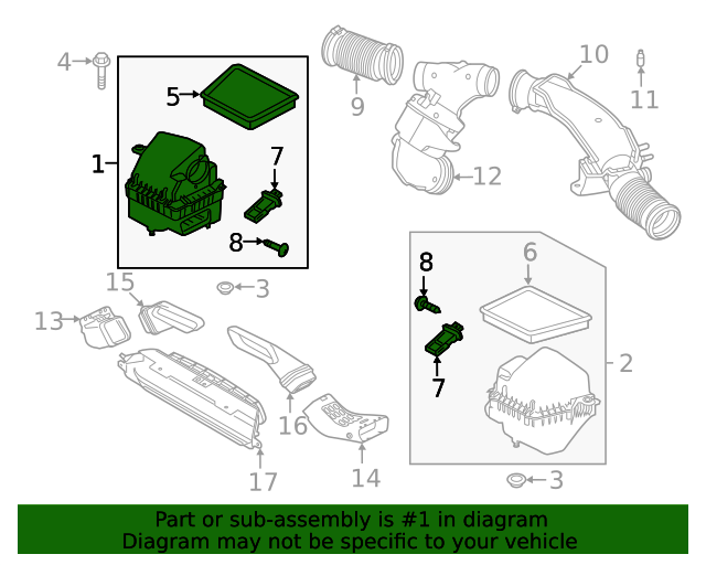 2021-2023 Land Rover Range Rover Velar Air Cleaner Assembly LR172967 ...