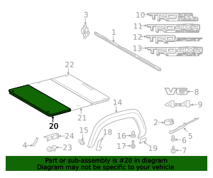 OEM 2016-2023 Toyota Tacoma Tonneau Cover Part # 64901-09020 | Modern ...