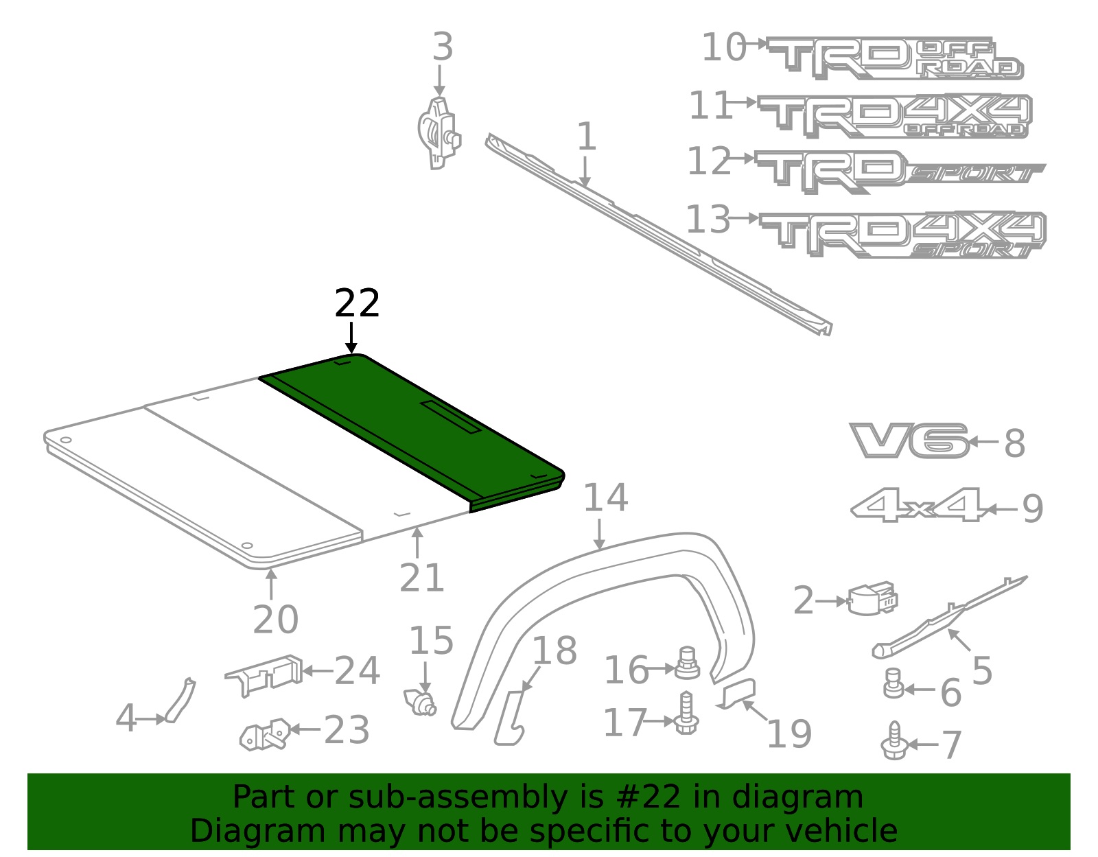 2016-2023 Toyota Tacoma Tonneau Cover 64903-09020 | OEM Parts Online