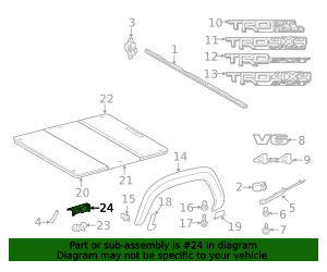 OEM 2016-2023 Toyota Tacoma Cover, Top Cover Lock Striker Part # 69415 ...