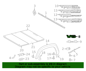 75473-04050 - Tailgate Emblem (Rear) - 2005-2023 Toyota Tacoma ...