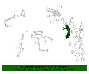 256-098-02-07 - Turbocharger Intercooler Pipe 2019-2023 Mercedes-Benz ...