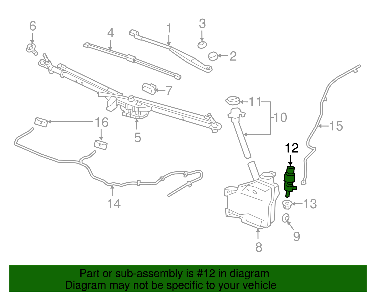 84139203 - Windshield Washer Pump 2017-2022 GM | AutoNation Parts