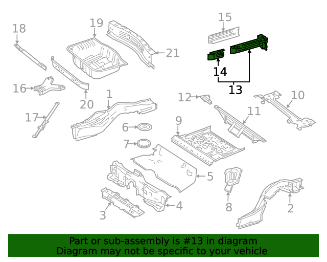 222-610-65-00 - Rear Rail 2014-2020 Mercedes-Benz | Mercedes-Benz USA Parts