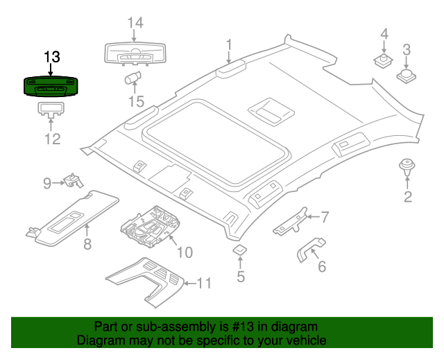 61319312496 - 2012-2020 BMW Map Lamp Assembly (61-31-9-312-496) | BMW ...