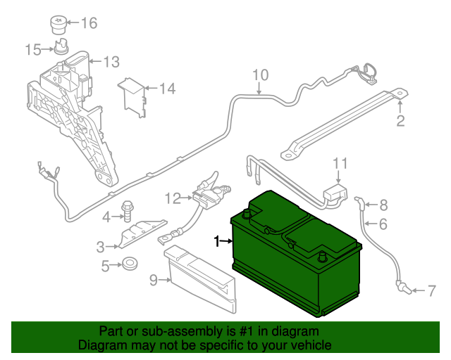 2015-2020 BMW Vehicle Battery 61-21-8-047-221 | OEM Parts Online