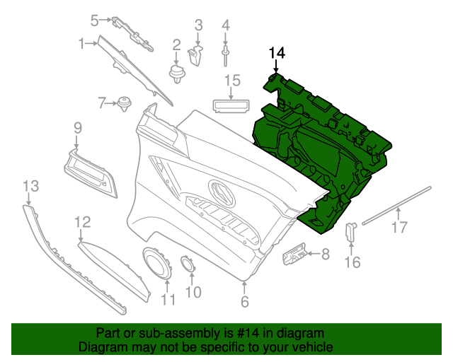 51-48-7-299-047 - Acoustic insulation, rear left 2014-2020 BMW ...