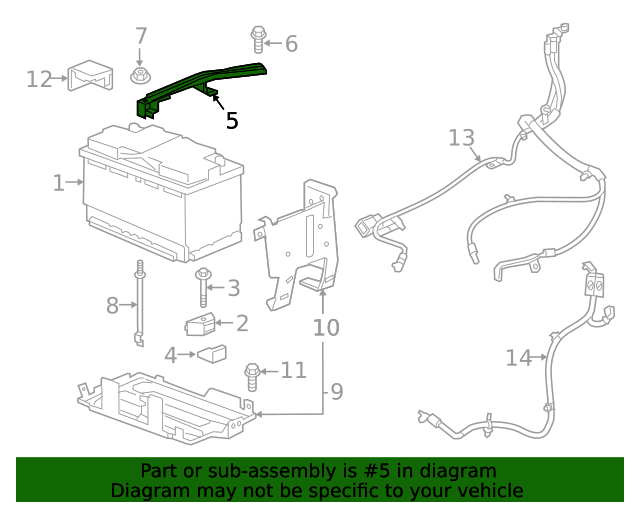2017-2019 GMC Acadia Battery Hold Down Retainer 23400907 ...