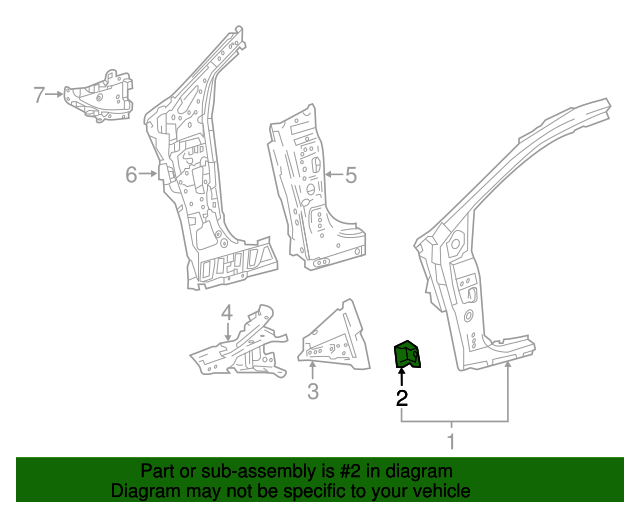 2016-2024 Toyota Hinge Pillar Mount Bracket 53879-02100 | Toyota Parts ...