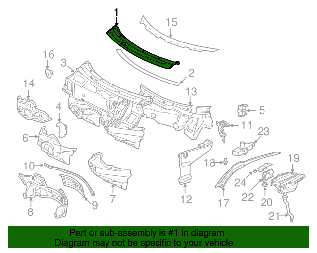 220-620-15-86 - Cowl Cover 2000-2006 Mercedes-Benz | AutoNationParts.com