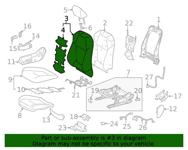71073-48G50-C3 - Seat Back Cover 2021 Toyota Venza | AutoNationParts.com