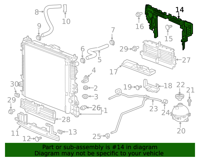 Genuine OEM Radiator Air Front Upper Baffle Part# 84852735 Fits 2020 ...