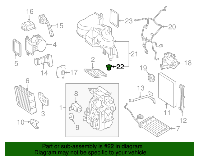 230-997-05-81 - Air Inlet Duct Grommet 2008-2016 Smart Fortwo ...