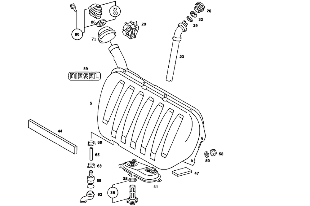 201-470-08-01 - Fuel Tank 1955-1993 Mercedes-Benz | Mercedes-Benz USA Parts